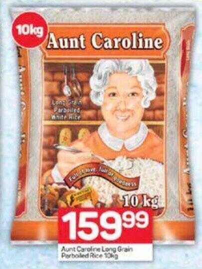 Aunt Caroline Long Grain Parboiled Rice 10kg offer at Pick n Pay