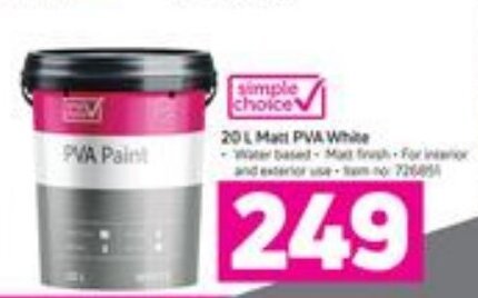 20L PVA White offer at Game