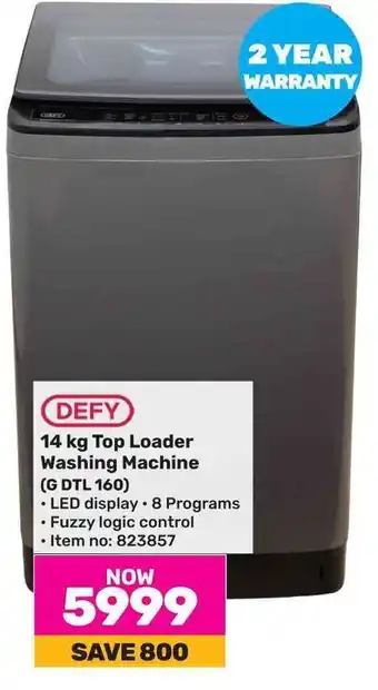 Defy 17Kg Top Loader Washing Machine DTL 153 offer at Game