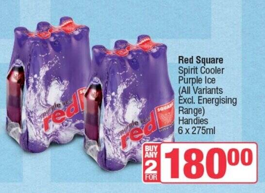 Red Square Spirit Cooler Purple Ice offer at Spar Tops