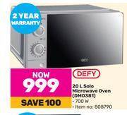 Defy 20L Solo Microwave Oven DMO381 offer at Game