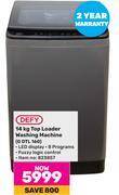 Defy 14Kg Top Loader Washing Machine G DTL 160 offer at Game