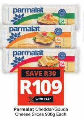 Parmalat Cheddar/Gouda Cheese Slices 900g Each offer at Checkers