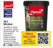 Plascon Micatex-5Ltr offer at Builders Warehouse