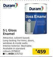 Duram Gloss Enamel-5Ltr offer at Builders Warehouse