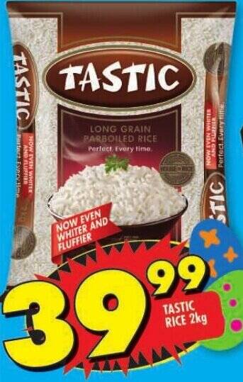 TASTIC RICE 2kg offer at Shoprite
