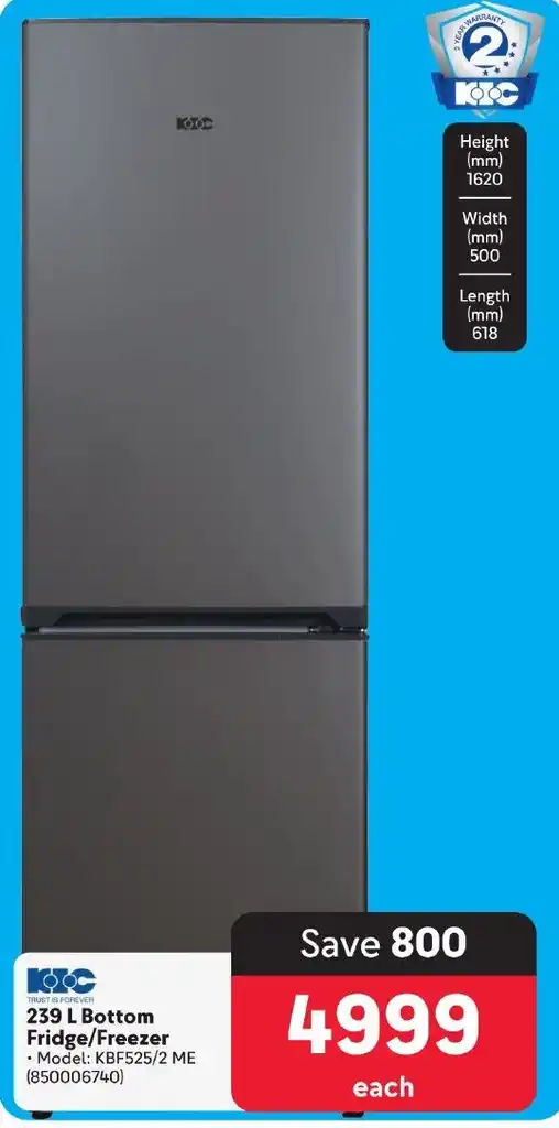 239 L Bottom Fridge/Freezer offer at Makro