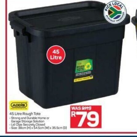 Addis 45 Litre Rough Tote offer at Pick n Pay