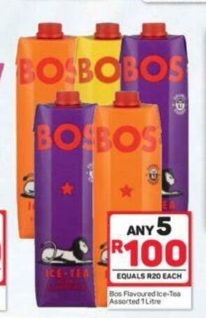 Bos Flavoured Ice-Tea Assorted 1 Litre offer at Pick n Pay