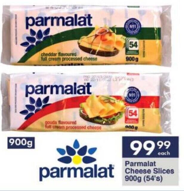 Parmalat Cheese Slices 900g (54's) offer at President Hyper