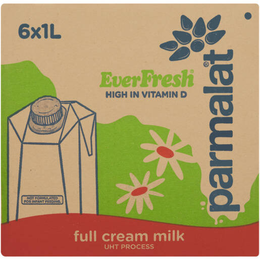 Parmalat Everfresh UHT Full Cream Milk Pack 6 x 1L offer at Checkers ...