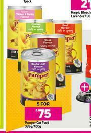 Pamper Cat Food-For 5 x 385g/400g offer at Game
