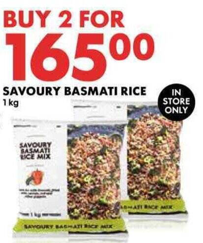 SAVOURY BASMATI RICE 1 kg offer at Woolworths