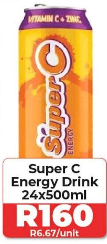 Super C Energy Drink 24x500ml offer at 1UP