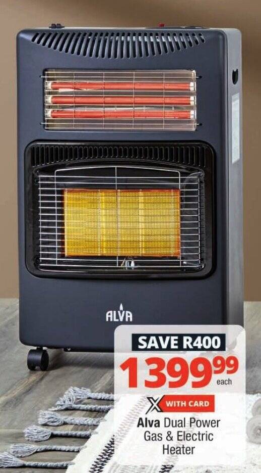 Alva Dual Power Gas & Electric Heater offer at Checkers