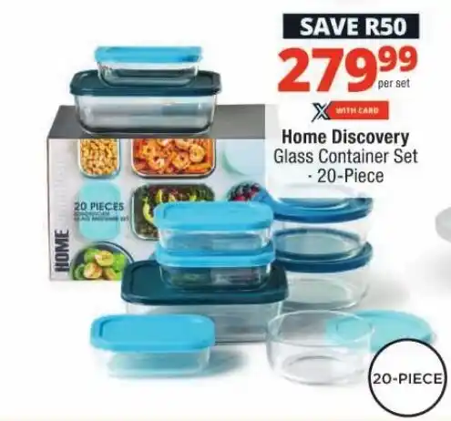 Home Discovery Glass Container Set offer at Checkers
