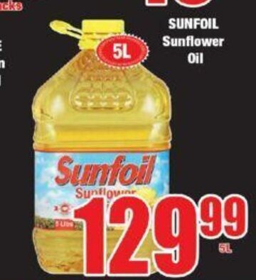 Sunfoil Sunflower Oil 5L offer at Boxer