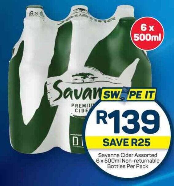 Savanna Cider Assorted 6x500ml Non-returnable Bottles Per Pack offer at ...