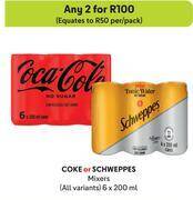 Coke Or Schweppes Mixers (All Variants)-For Any 2 x 6 x 200ml offer at ...