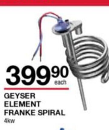 Geyser Element Franke Spiral 4kw offer at Build It