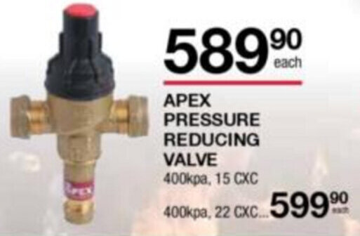 Apex Pressure Reducing Valve 400kpa, 15 CxC offer at Build It