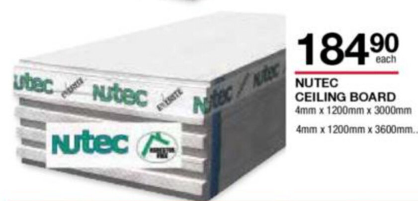 NUTEC Ceiling Board 4mmx1200mmx3000mm offer at Build It