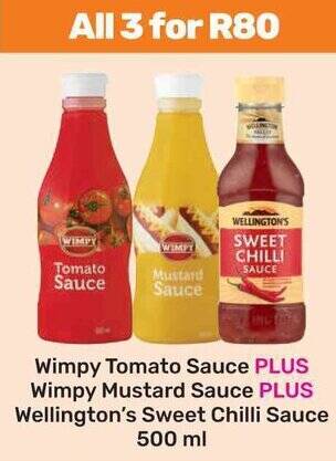 Wimpy Tomato Sauce PLUS Wimpy Mustard Sauce PLUS Wellington's Sweet ...