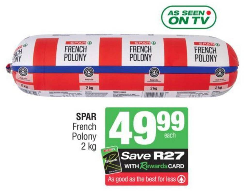 SPAR French Polony 2 kg offer at KwikSpar