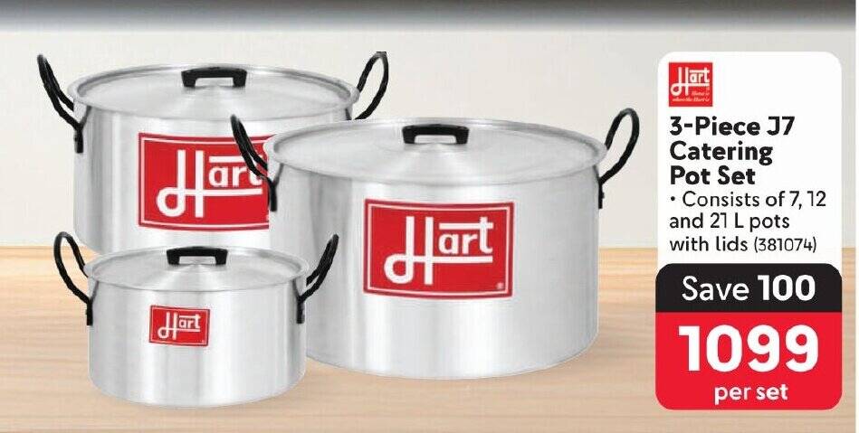 Hart 3-Piece J7 Catering Pot Set offer at Makro