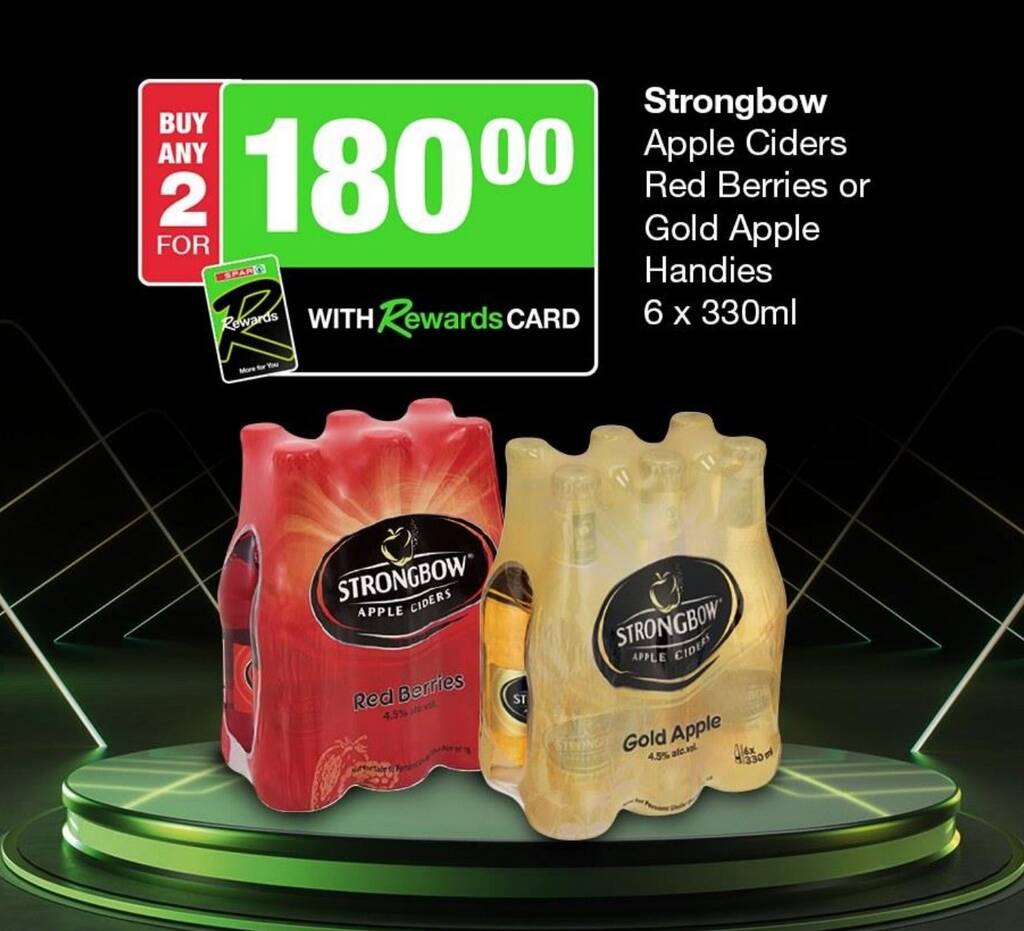 Strongbow Apple Ciders Red Berries or Gold Apple Handies offer at Spar Tops