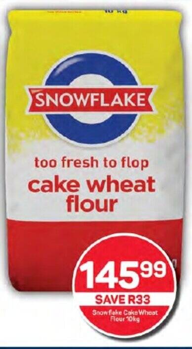 Snowflake Cake Wheat Flour 10kg offer at Pick n Pay