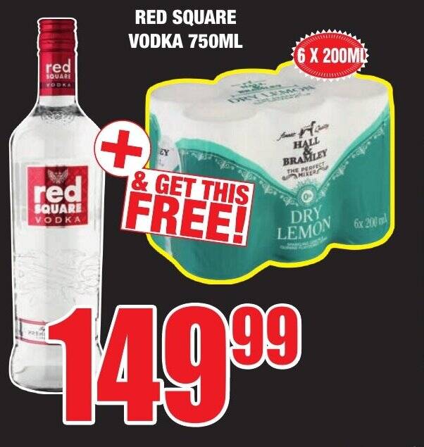 RED SQUARE VODKA 750ML offer at Boxer Liquors