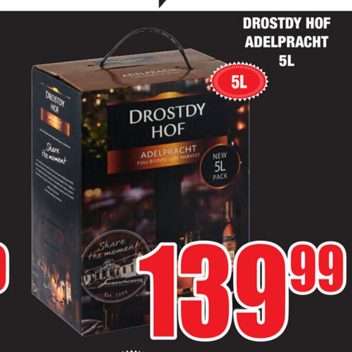 Drostdy HOF Adelpracht 5L offer at Boxer Liquors
