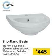 Betta Shortland Basin offer at Builders Warehouse