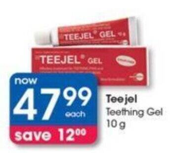 Teejel Teething Gel 10g offer at Clicks