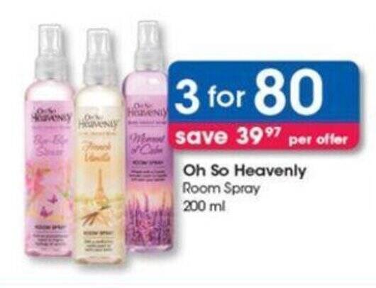 Oh So Heavenly Room Spray 200 ml offer at Clicks