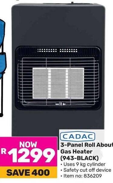 CADAC 3-Panel Roll About Gas Heater offer at Game