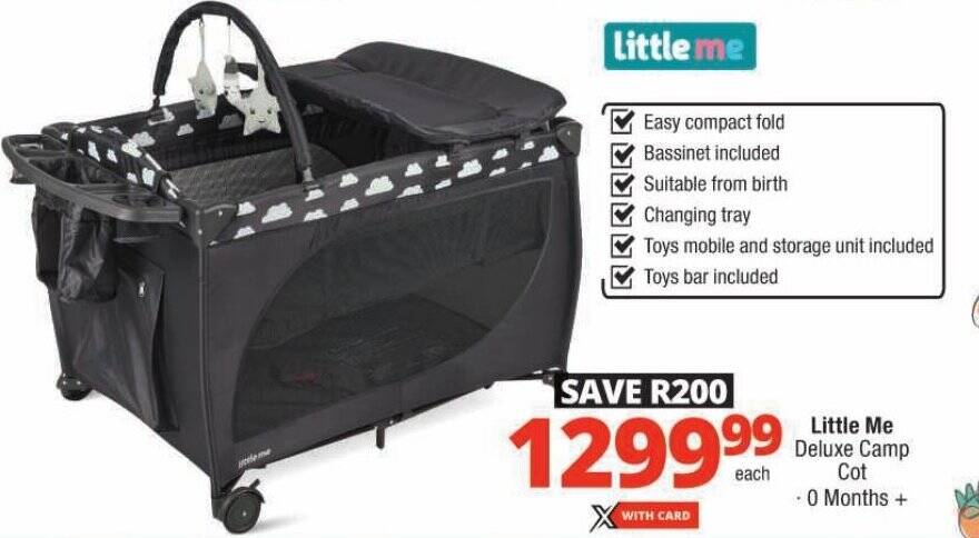Little Me Deluxe Camp Cot offer at Checkers