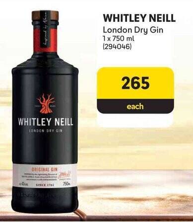 WHITLEY NEILL London Dry Gin offer at Makro
