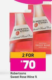Robertsons Sweet Rose Wine-For 2 x 1L offer at Game