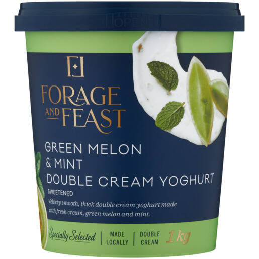 Forage And Feast Green Melon & Mint Double Cream Yoghurt 1kg offer at ...