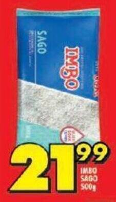 IMBO SAGO 500g offer at Shoprite