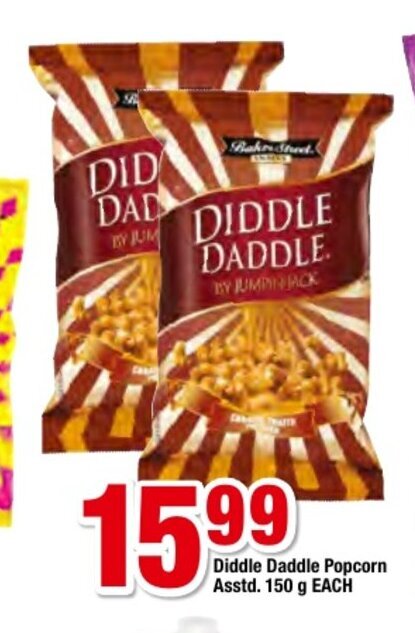 Diddle Daddle Popcorn Asstd 150g each offer at OK Foods