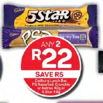 CADBURY ASTROS/LUNCH BAR/5 STAR/CRUNCHIE/ P.S. CHOCOLATE BAR 40g/48g ...