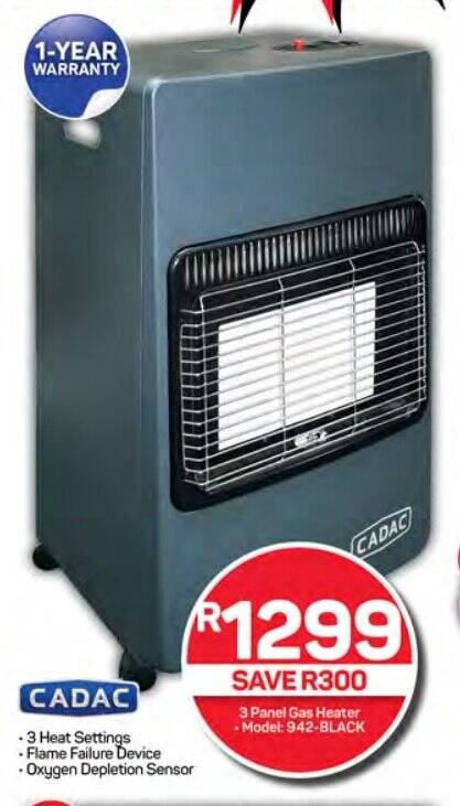 CADAC 3 Panel Gas Heater offer at Pick n Pay