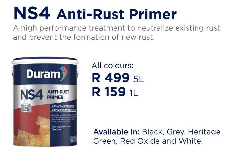 NS4 Anti-Rust Primer 5L offer at Builders Warehouse