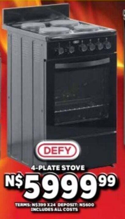 DEFY 4-PLATE STOVE offer at Lewis