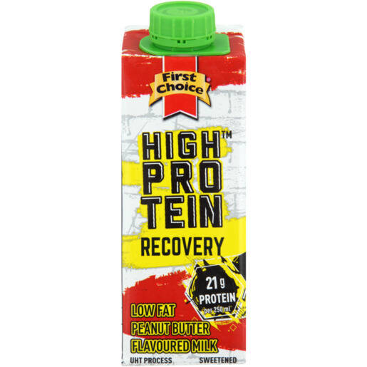 First Choice High Protein Recovery Peanut Butter Flavoured Low Fat Milk ...