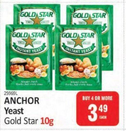 ANCHOR Yeast Gold Star 10g offer at KitKat Cash and Carry