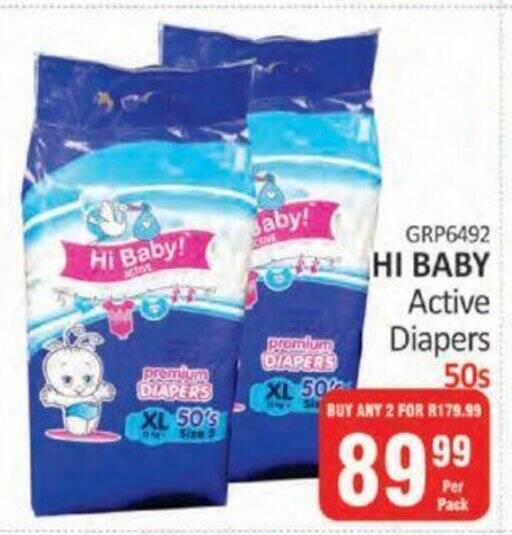 HI BABY Active Diapers 50s offer at KitKat Cash and Carry